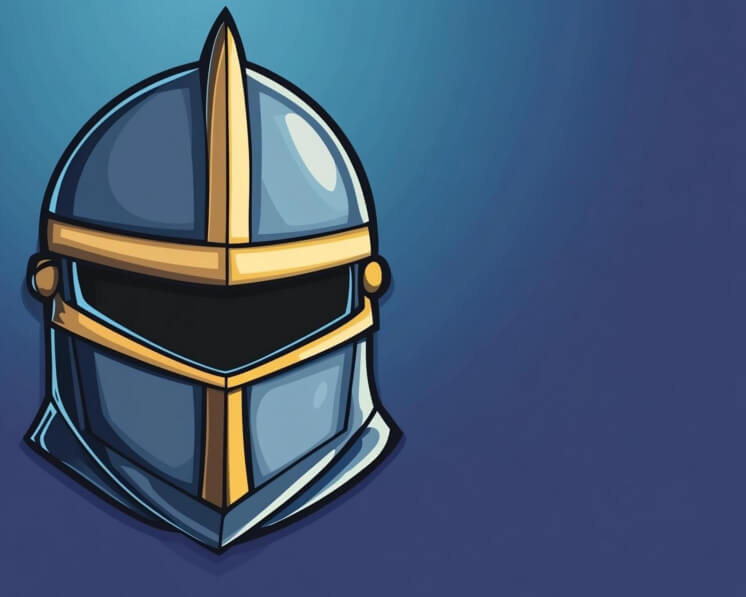 Scarica Elmo stilizzato da cavaliere su sfondo blu Sfondi Online ...