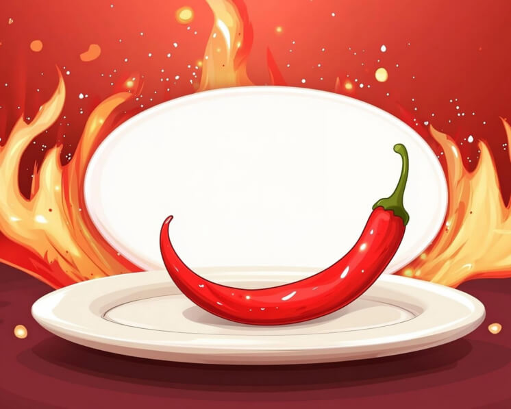 Download Chili Pepper on a Plate with Fiery Background Backgrounds ...