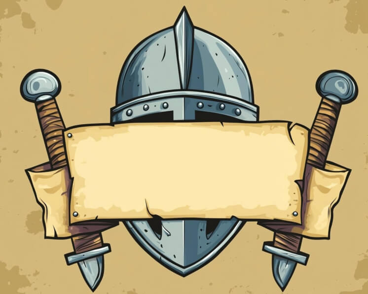 Download Medieval Helmet and Swords with Scroll Banner Backgrounds ...
