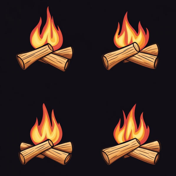 Download Stylized Campfires on Black Background Patterns Online ...