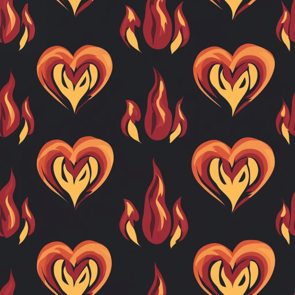 Télécharger Motif artistique de cœurs et de flammes Motifs En Ligne ...