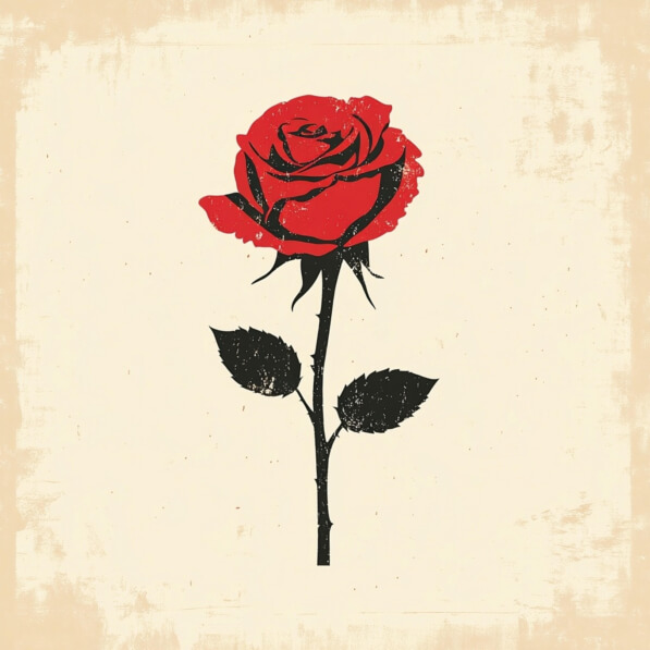Download Illustrated Red Rose on Cream Background Backgrounds Online ...