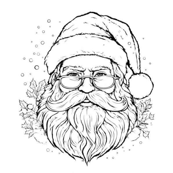 Download Line Art Santa Claus Illustration Coloring pages Online ...