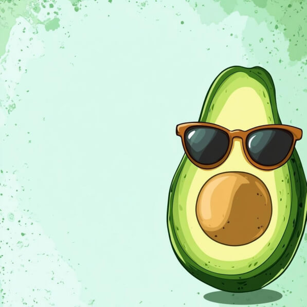 Download Cool Avocado with Sunglasses Backgrounds Online - Creative Fabrica