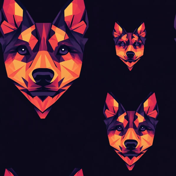 Download Geometric Dog Portraits in Vibrant Colors Patterns Online ...