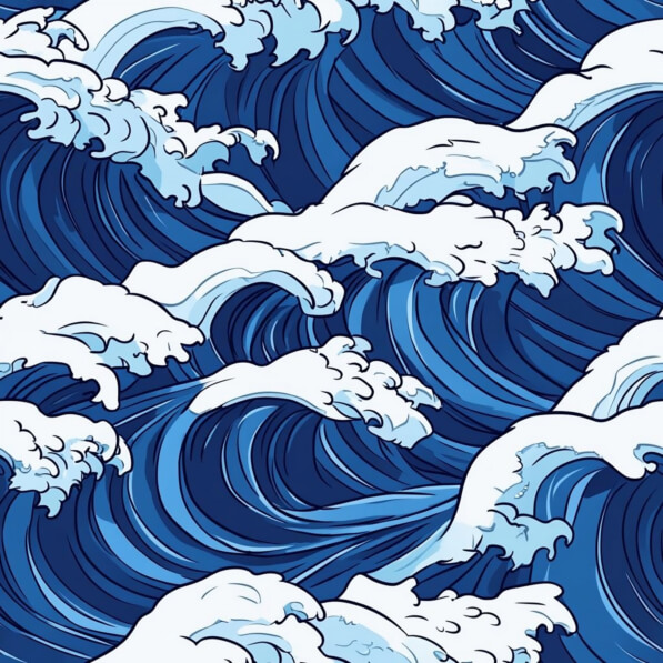 Download Stylized Ocean Waves Pattern Patterns Online - Creative Fabrica