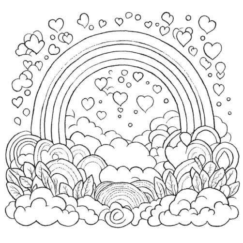 Download Cinderella Castle Coloring Page with Rainbow and Disney ...