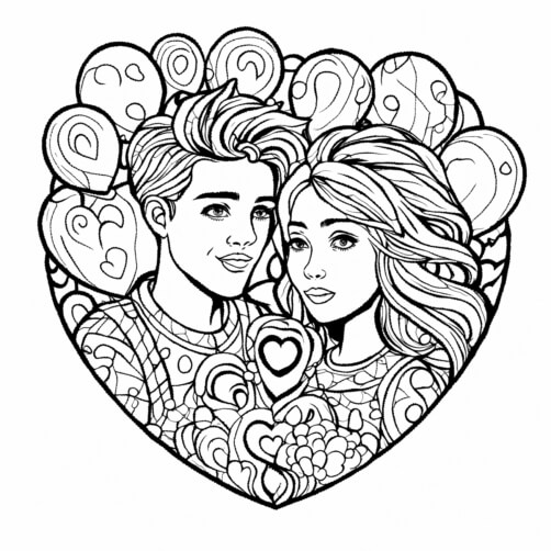 Download Couple in Love Coloring Page Coloring pages Online - Creative ...