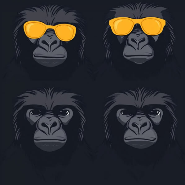 Download Stylized Gorilla Faces Grid Patterns Online - Creative Fabrica