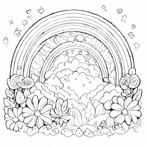 Download Cinderella Castle Coloring Page with Rainbow and Disney ...