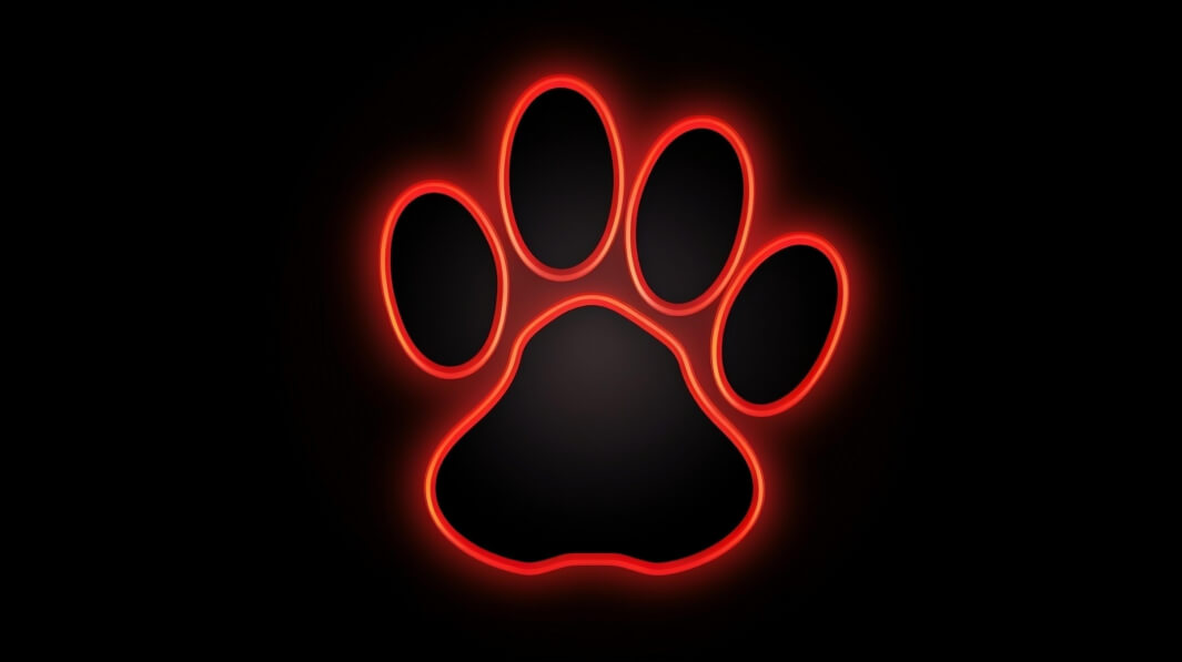 Download Red Glowing Paw Print Symbol Backgrounds Online - Creative Fabrica