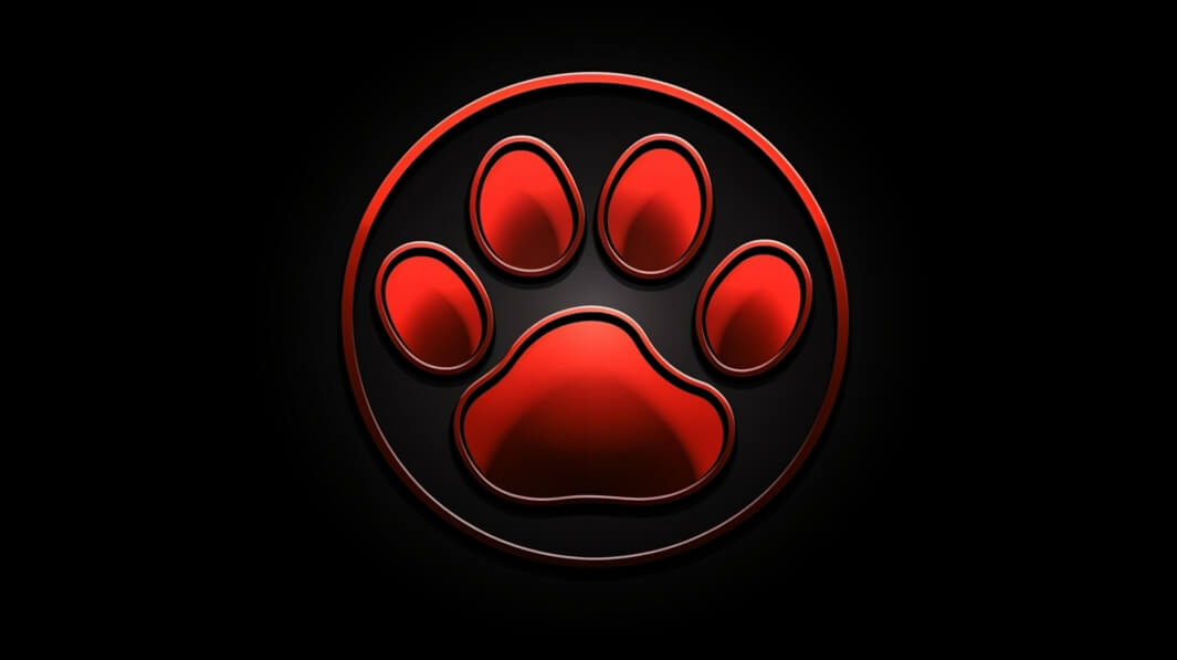 Download Stylized Red Paw Print on Black Background Backgrounds Online ...