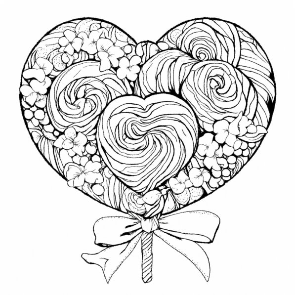 Télécharger Conception complexe en forme de cœur avec des fleurs et des ...