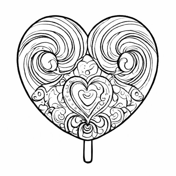 Download Intricate Heart Design Coloring Page Coloring pages Online ...