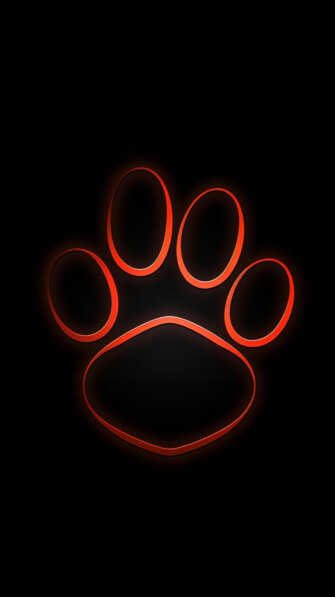 Download Stylized Orange Paw Print on Black Background Backgrounds ...
