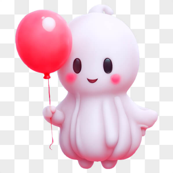 Download Kawaii Ghost Holding a Red Balloon Kawaii Online - Creative ...