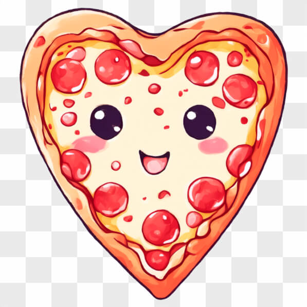 Download Kawaii Heart-Shaped Pizza with Smile Kawaii Online - Creative ...