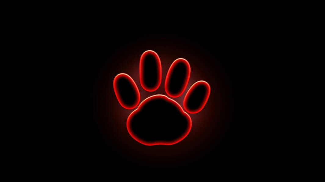 Download Stylized Red Paw Print on Black Background Backgrounds Online ...