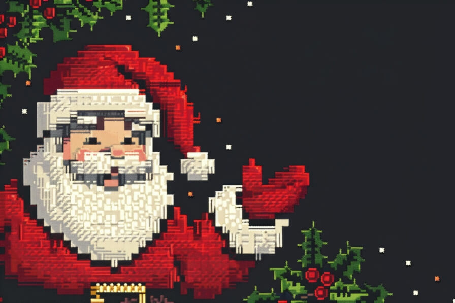 Download Pixel Art of Santa Claus for Christmas Backgrounds Online ...
