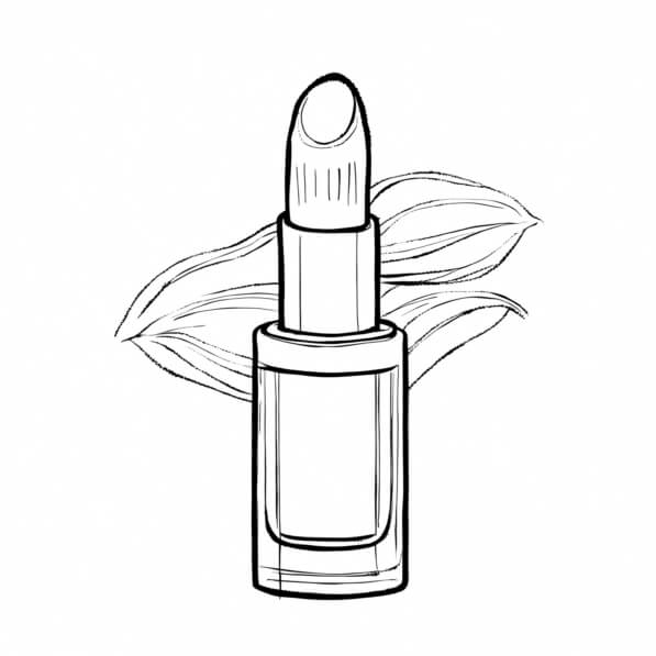 Download Stylized Lip Balm or Lipstick with Leaves Coloring pages ...