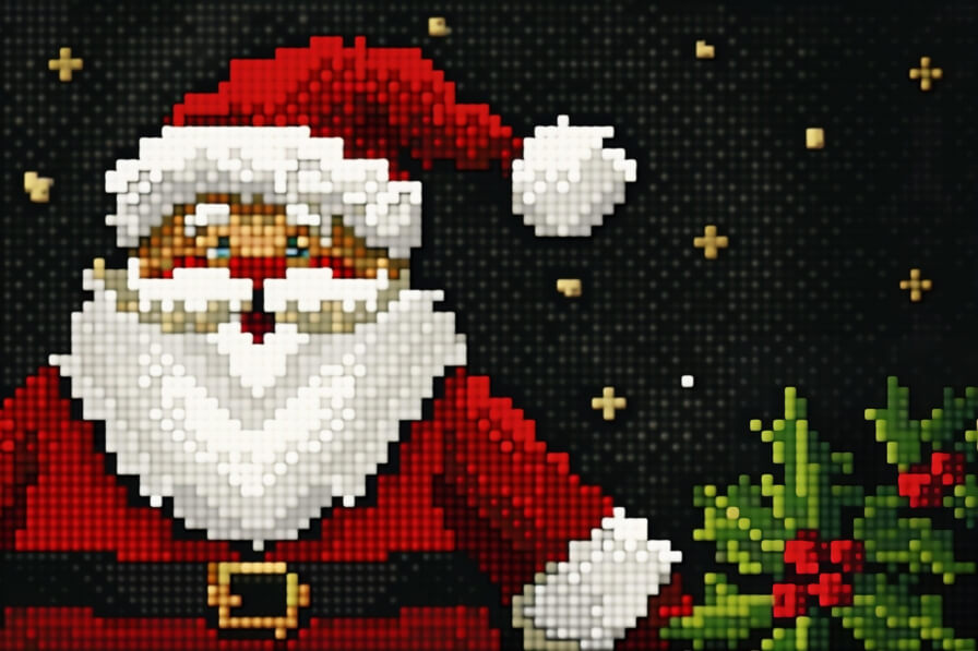 Download Pixel Art Santa Claus Backgrounds Online - Creative Fabrica