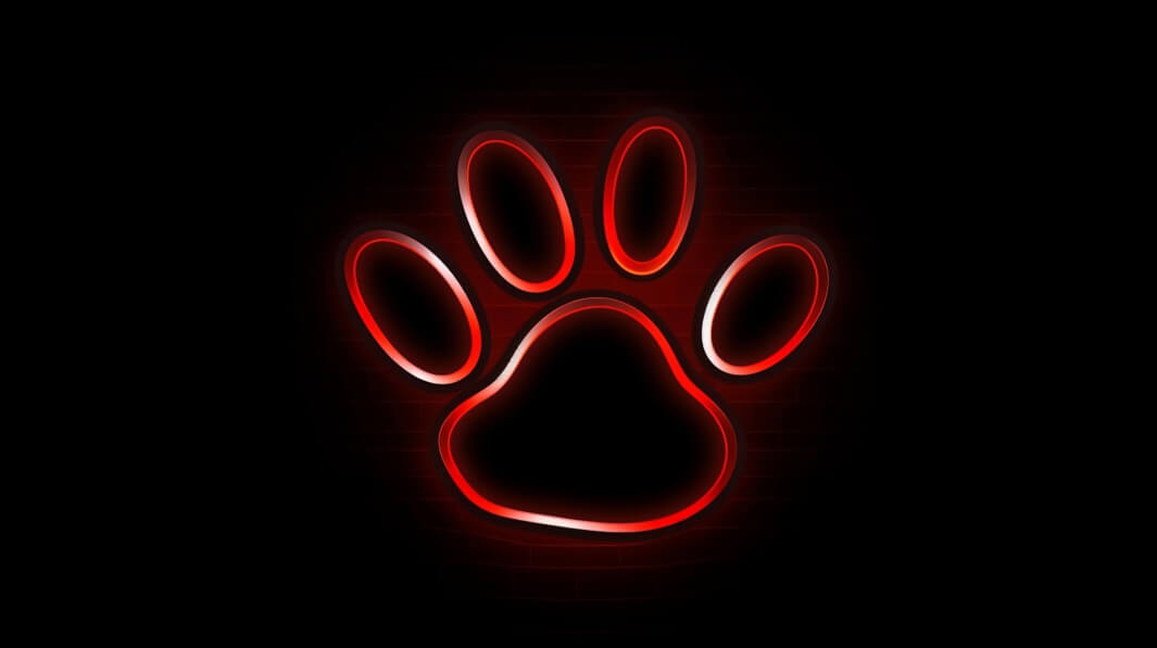 Download Stylized Red Paw Print on Black Background Backgrounds Online ...