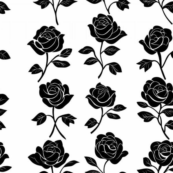Download Black Roses Pattern Patterns Online - Creative Fabrica