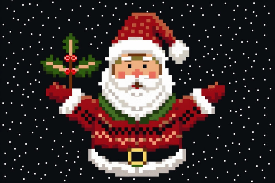 Download Pixel Art Santa Claus Backgrounds Online - Creative Fabrica