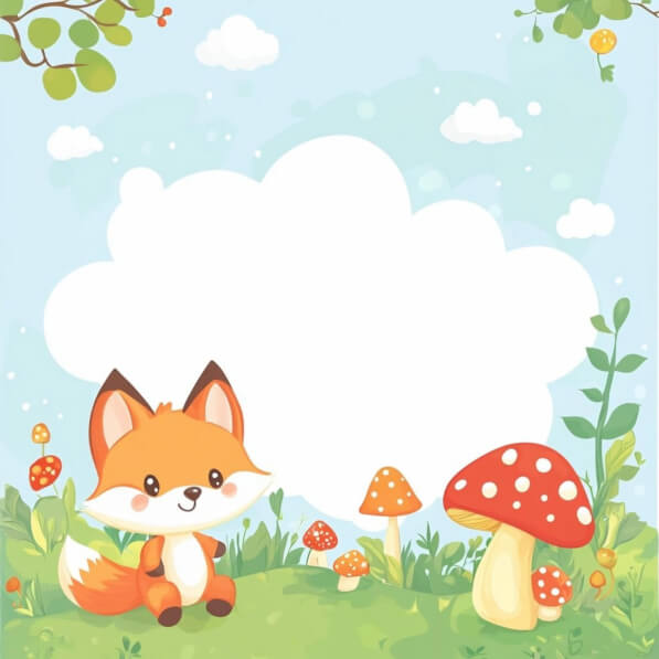 Download Cute Cartoon Fox in a Whimsical Landscape Backgrounds Online ...