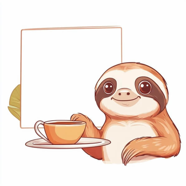 Download Cartoon Sloth Holding a Tea Cup Backgrounds Online - Creative ...