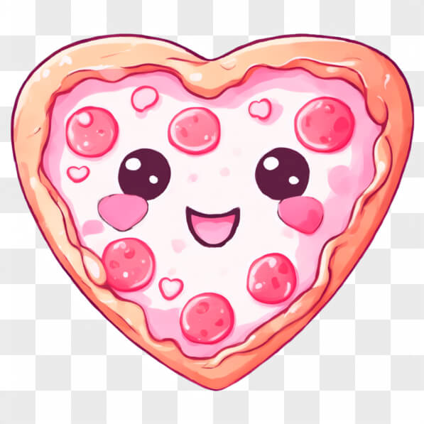Download Kawaii Heart-Shaped Pizza with a Smile Kawaii Online ...