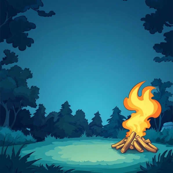 Download Campfire in a Forest at Night Backgrounds Online - Creative Fabrica