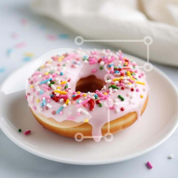 Download Delicious Pink Iced Donut with Sprinkles Stockphotos Online ...