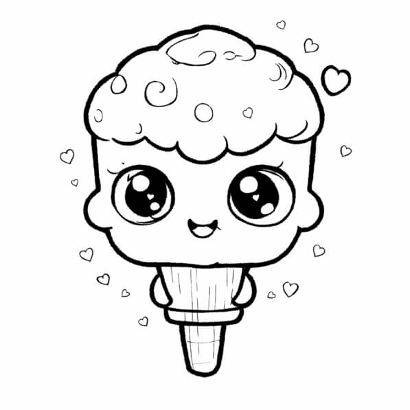Download Cute Cartoon Ice Cream Character Coloring pages Online ...