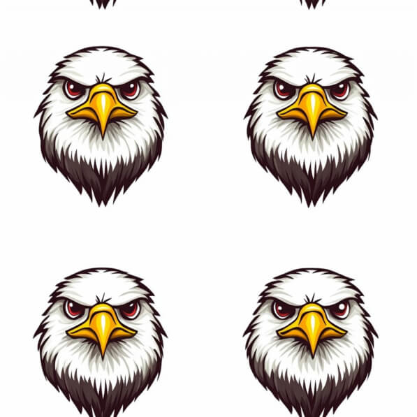 Download Stylized Eagle Heads Patterns Online - Creative Fabrica