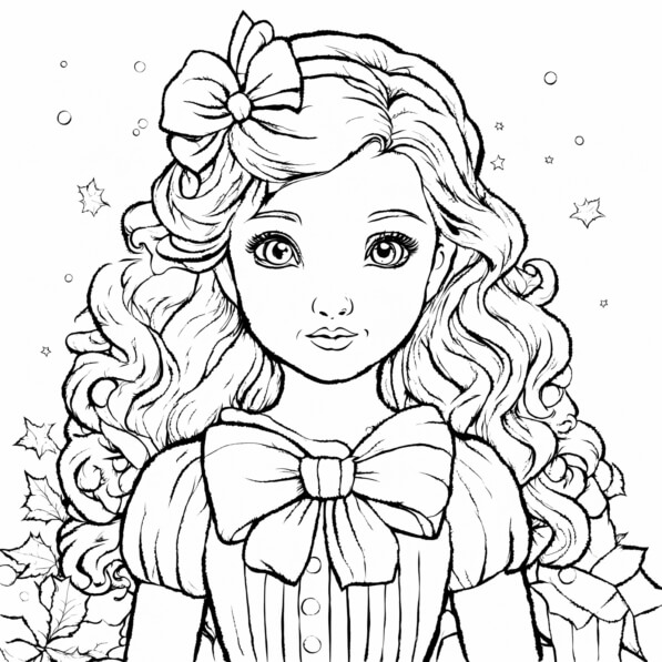 Download Whimsical Girl Coloring Page Coloring pages Online - Creative ...