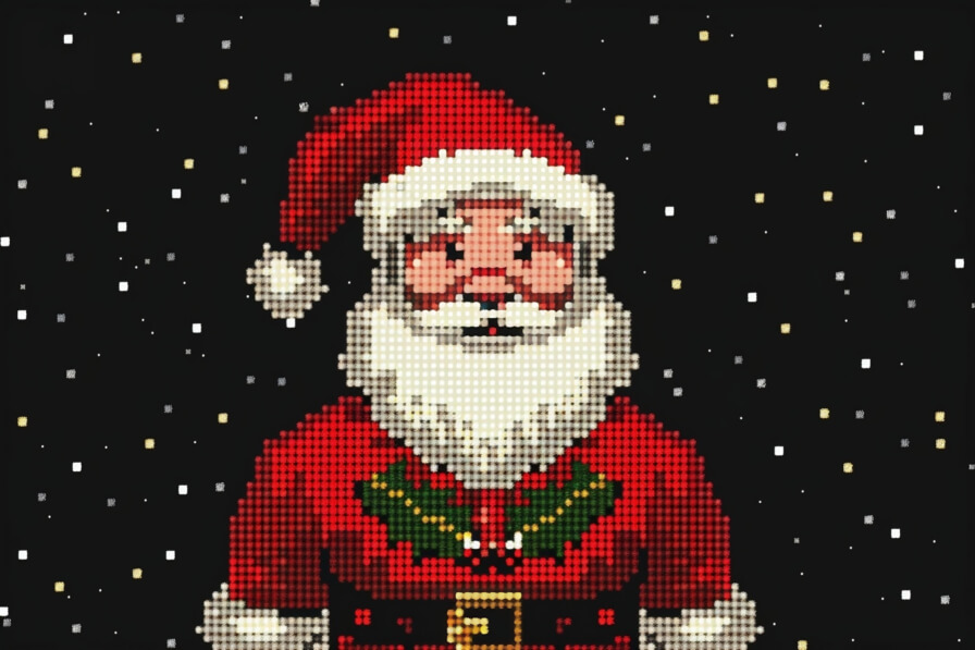 Download Pixel Art Santa Claus in a Snowy Background Backgrounds Online ...