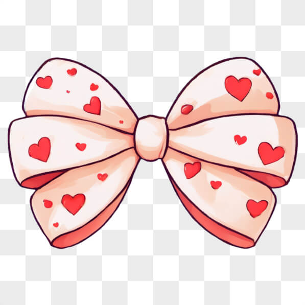 Descarga Lazo Kawaii con Corazones Kawaii En Línea - Creative Fabrica
