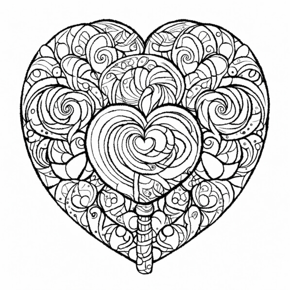Download Intricate Heart Coloring Page Coloring pages Online - Creative ...