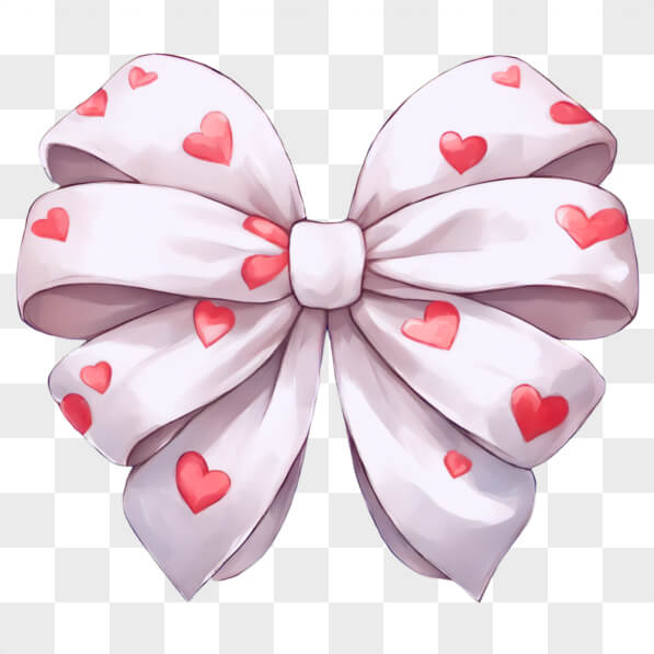 Download Kawaii Decorative Bow with Hearts Kawaii Online - Creative Fabrica
