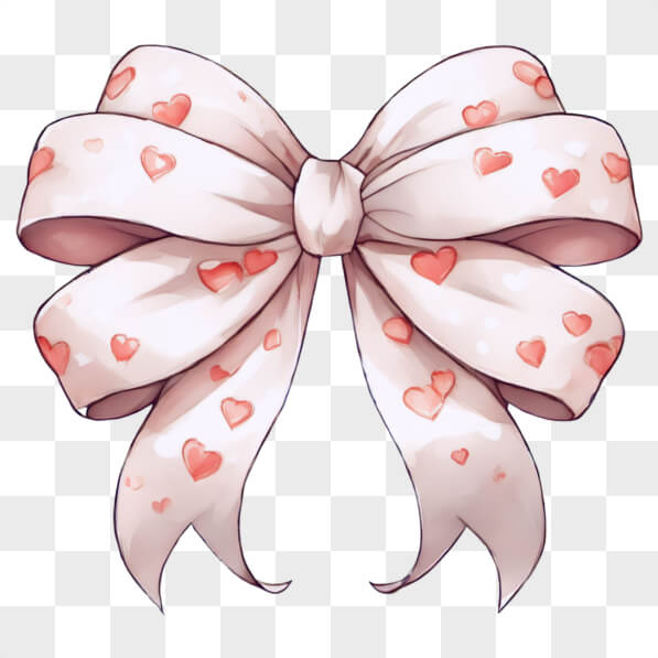 Descarga Lazo Kawaii con Corazones Kawaii En Línea - Creative Fabrica