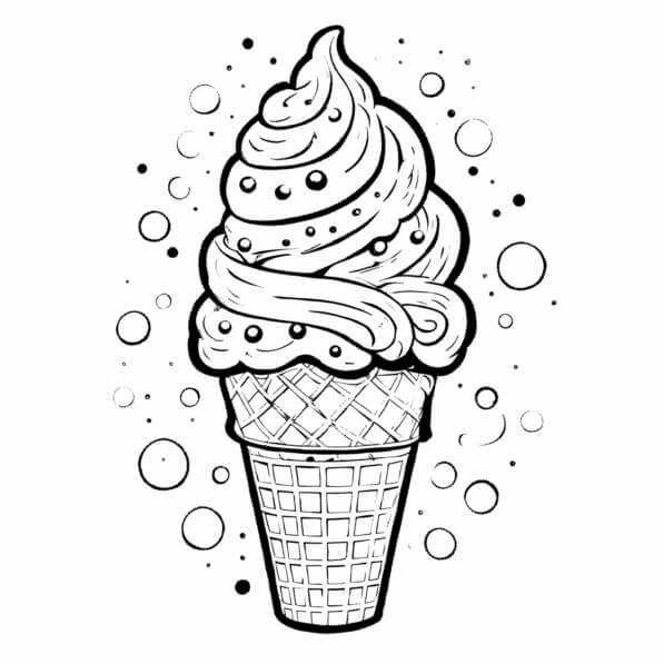 Download Grappige IJscone Kleurplaten online op Creative Fabrica