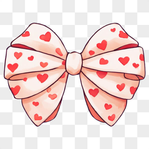 Download Kawaii Bow with Red Hearts Kawaii Online - Creative Fabrica