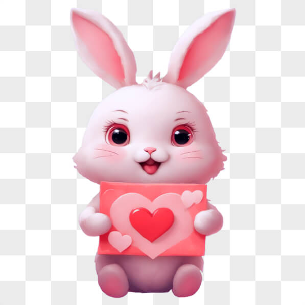 Download Kawaii Rabbit Holding a Heart Card Kawaii Online - Creative ...