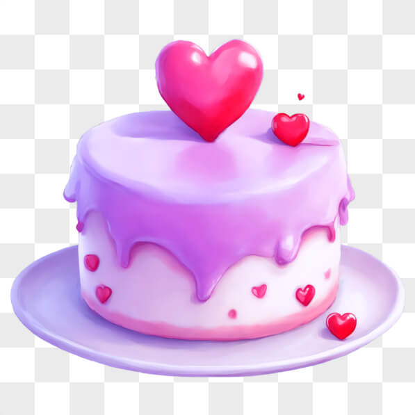 Scarica Torta a forma di cuore Kawaii con glassa viola Kawaii Online ...