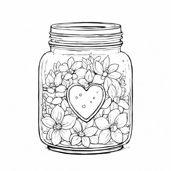 Télécharger Illustration d'un pot Mason rempli de fleurs Pages de ...