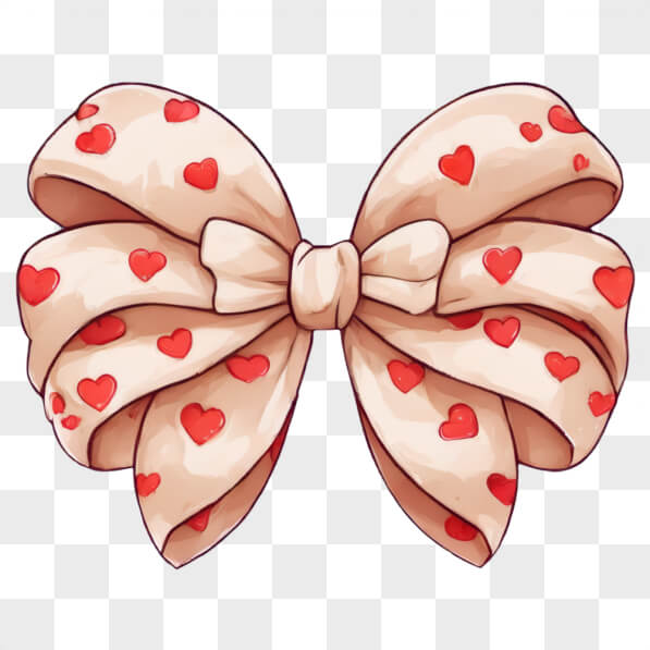 Download Kawaii Bow with Red Hearts Kawaii Online - Creative Fabrica