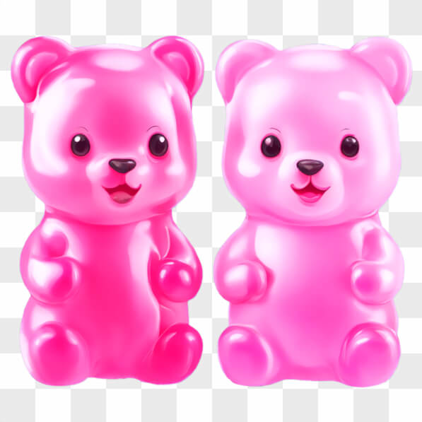 Descarga Ositos de goma rosa Kawaii Kawaii En Línea - Creative Fabrica
