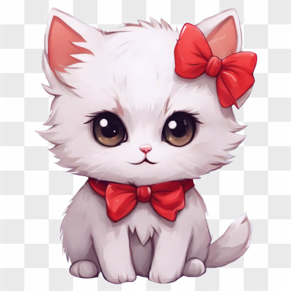 Descarga Gatito de dibujos animados Kawaii con lazos Kawaii En Línea ...