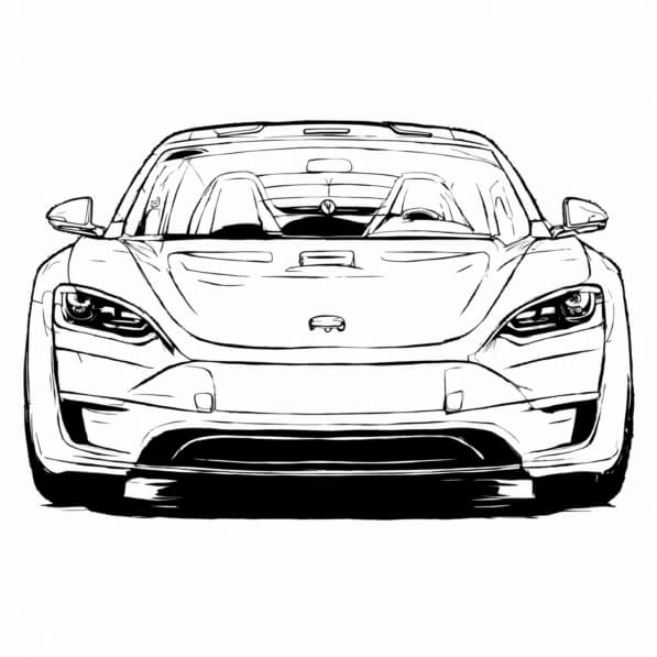 Download Sleek Modern Car Illustration Coloring pages Online - Creative ...